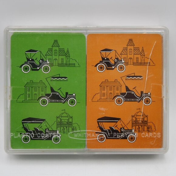 Whitman | Toys | Whitman Plastic Coated Playing Cards Antique Car ...